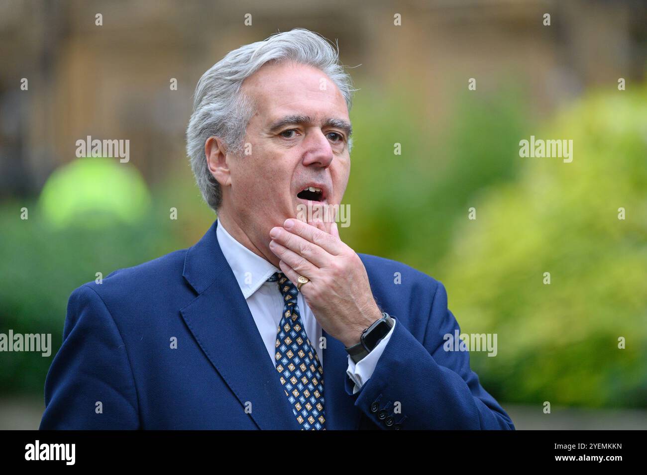 Mark Garnier MP (Con: Wyre Forest) on College Green, Westminster, to be ...
