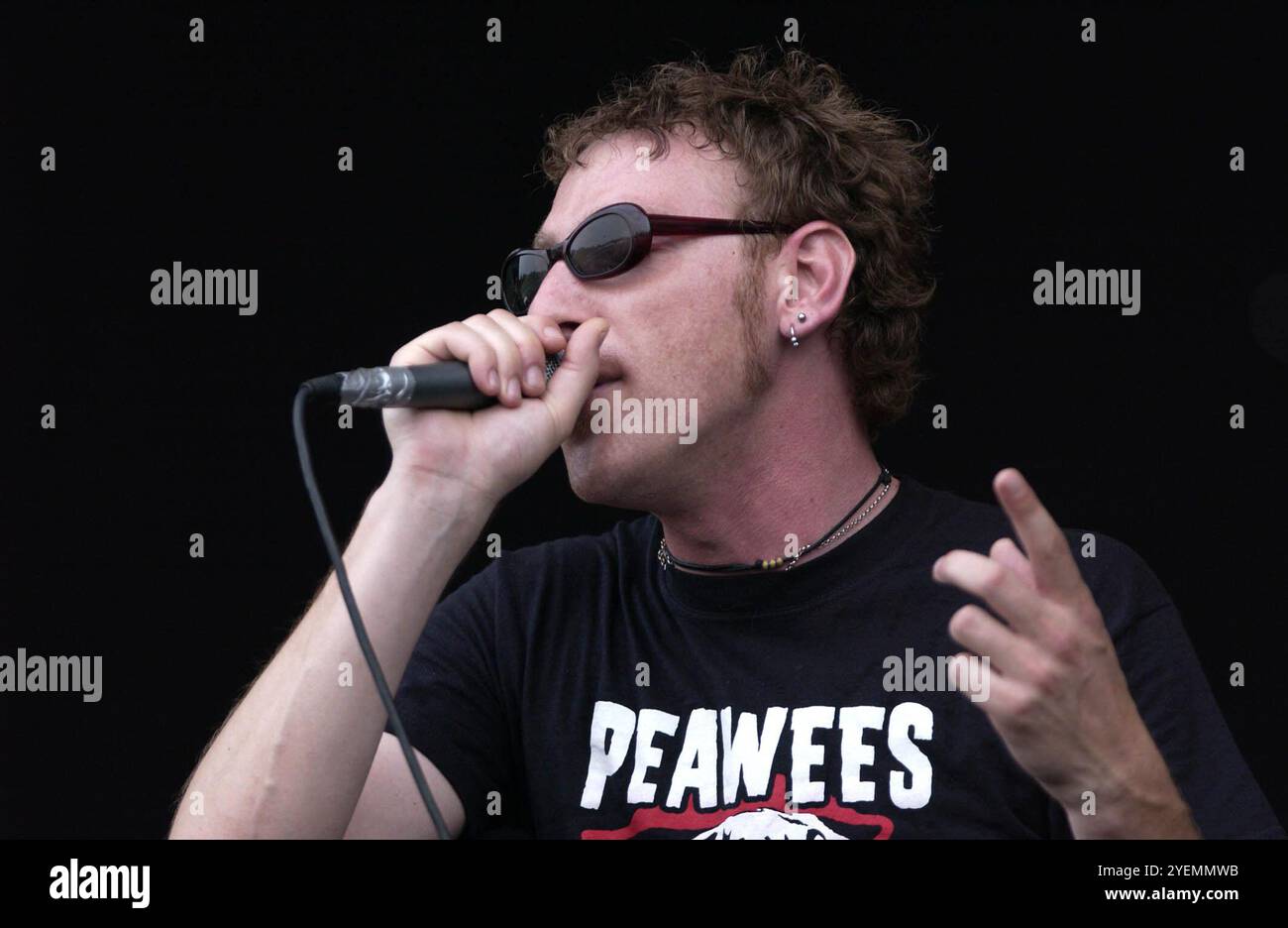 Imola Italy 13/06/2003: Angelo "Cippa" Caccia singer of the Punkreas ...