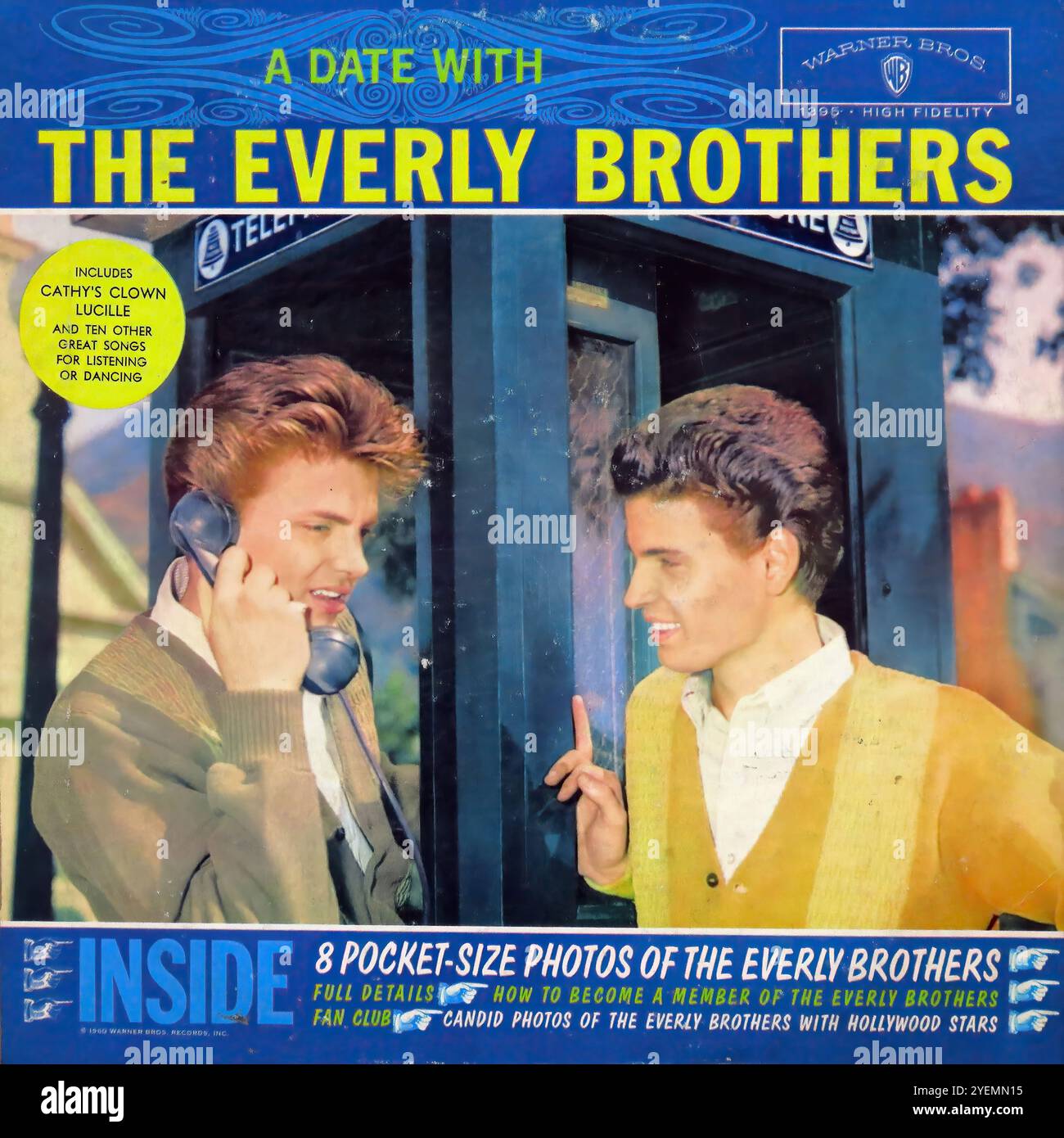 The Everly Brothers, a Date with - Original Vinyl Cover Stock Photo - Alamy