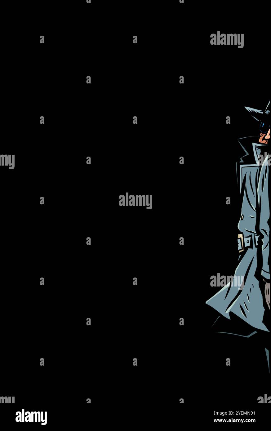 The male detective is hiding. The spy is watching the target. The ...