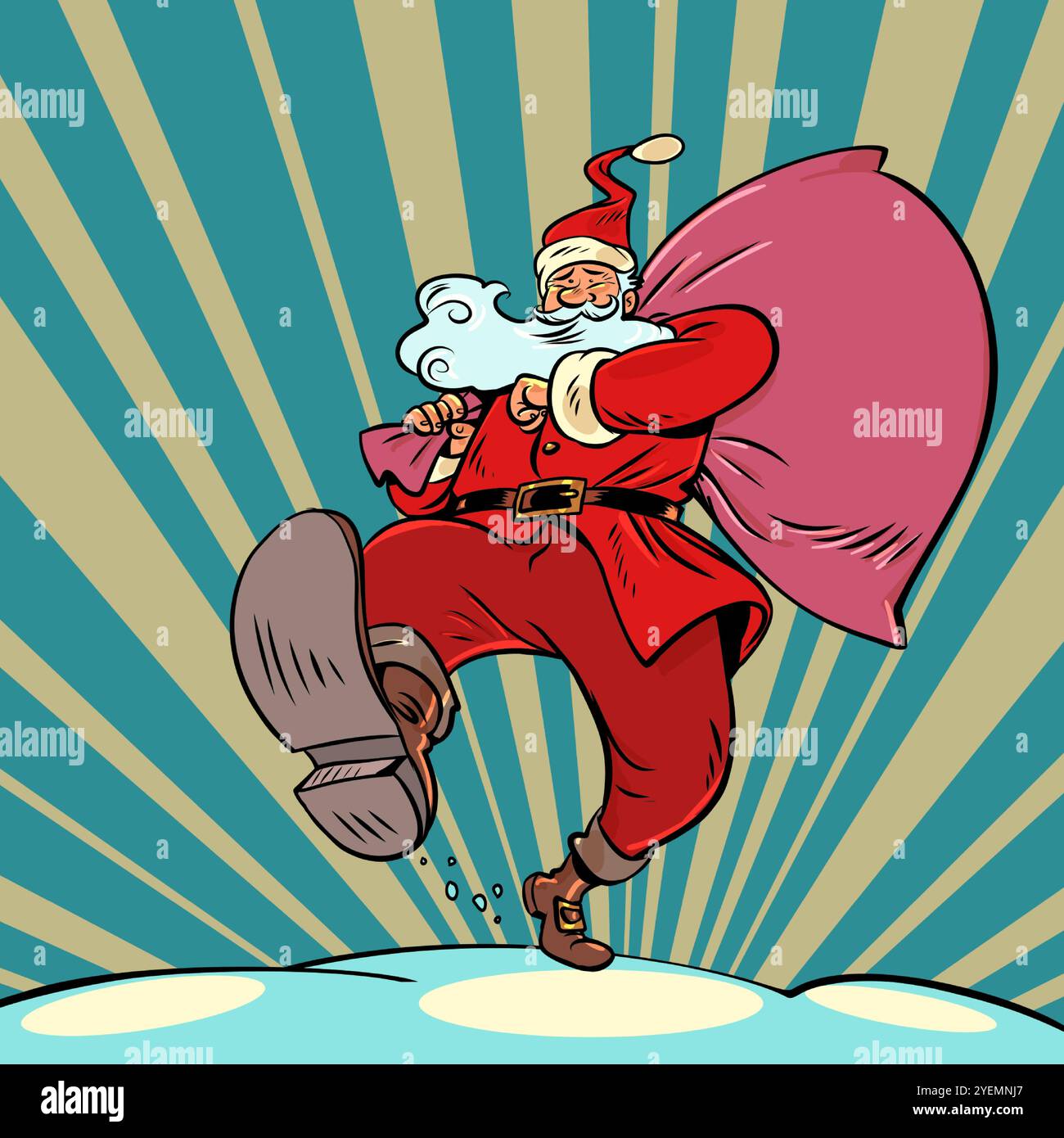New year santa delivering Stock Vector Images - Alamy