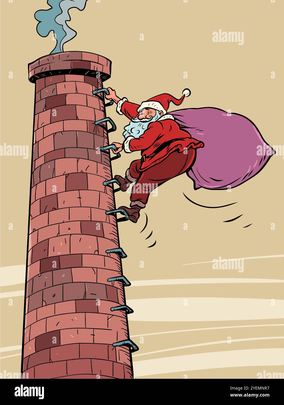 Santa claus climbing up Stock Vector Images - Alamy
