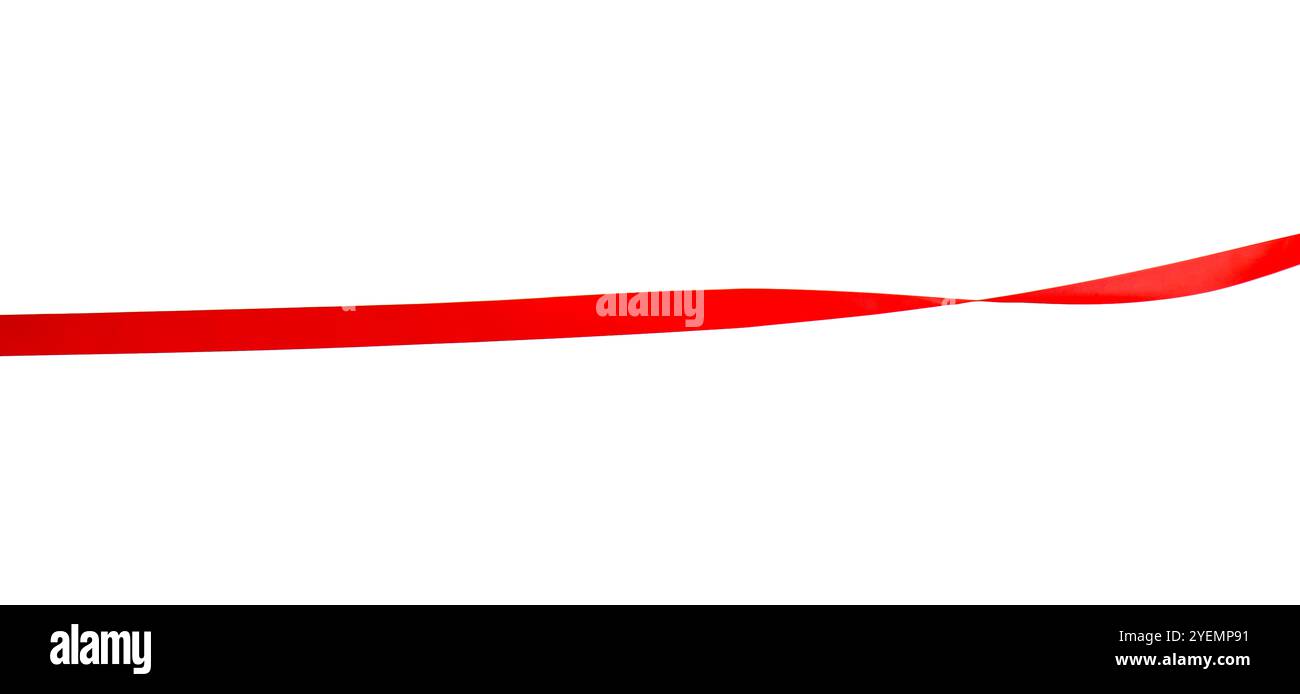 Finish. One red ribbon isolated on white Stock Photo - Alamy