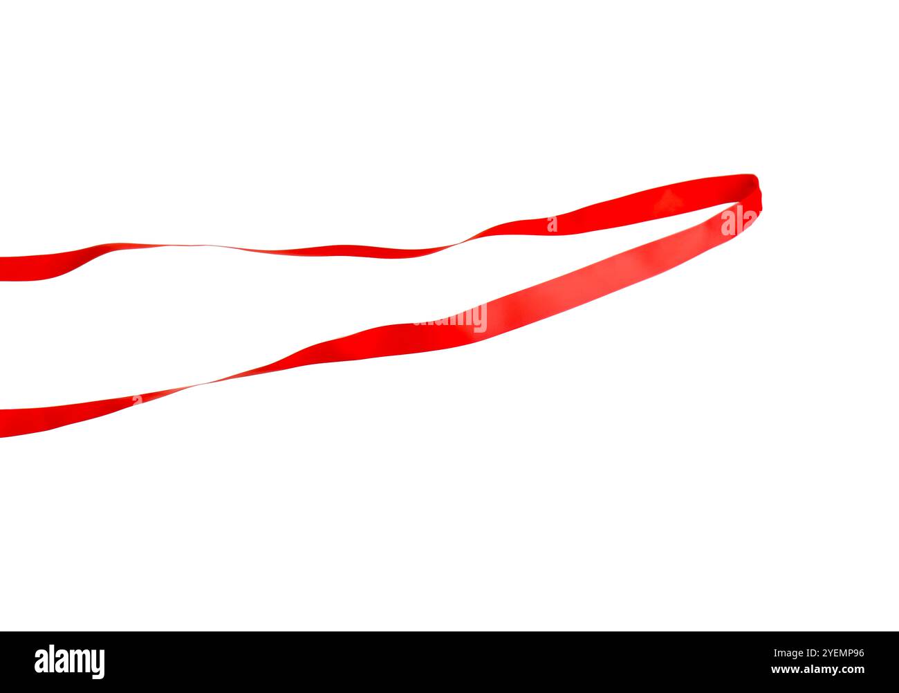 Finish. One red ribbon isolated on white Stock Photo - Alamy