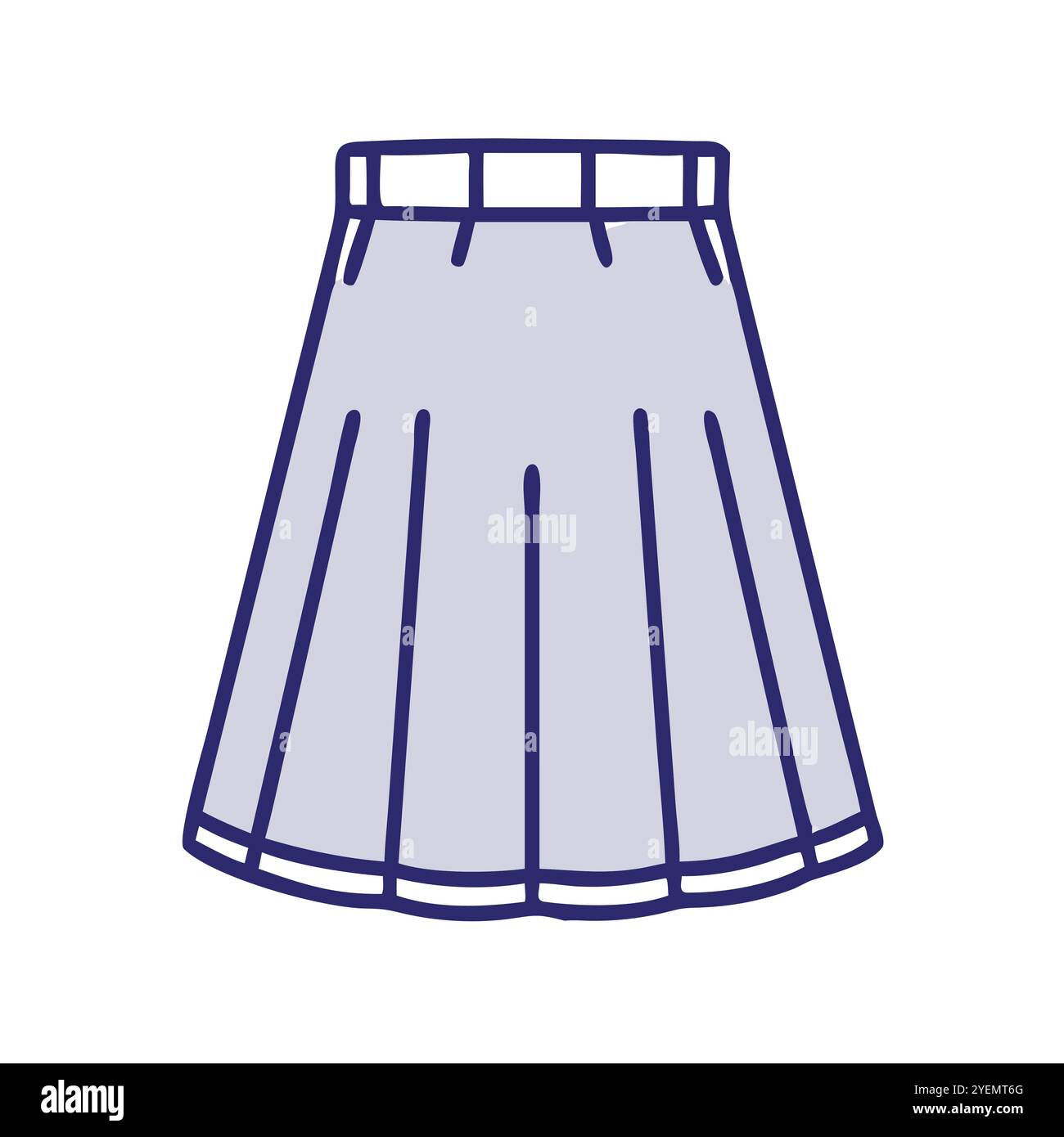 Pleated Skirt Outline Icon- Vector illustration of a pleated skirt in ...