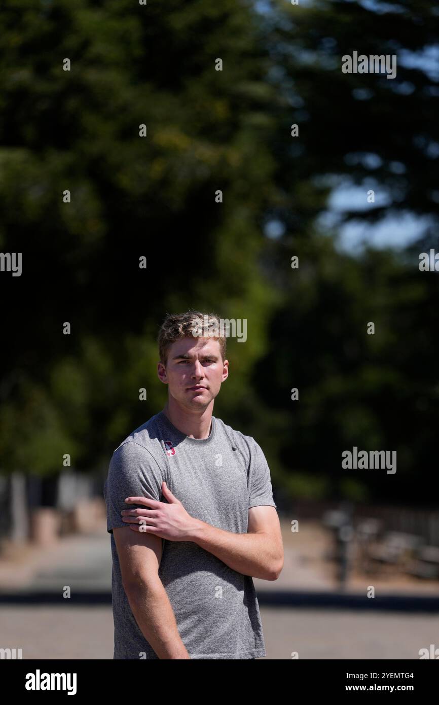 Stanford's Cole Kastner poses for photos on the university's campus in ...