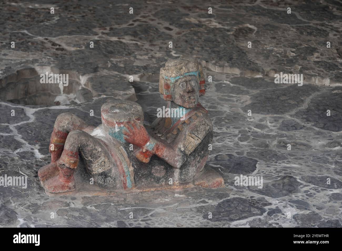 A pre-Columbian Mesoamerican sculpture known as a chacmool is on ...