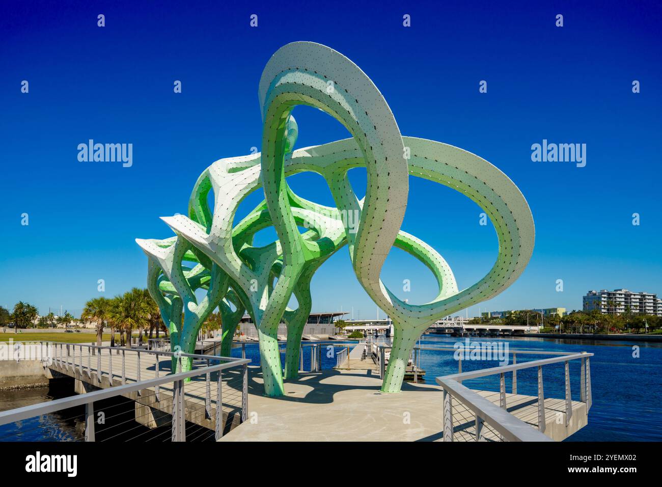 Tampa, FL, USA - October 24, 2024: Metal art tangled aluminum on the ...