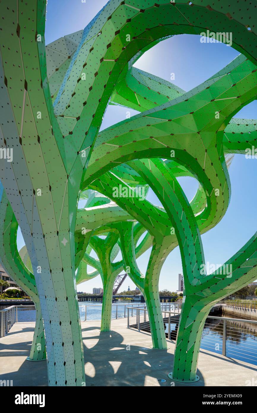 Tampa, FL, USA - October 24, 2024: Metal art tangled aluminum on the ...