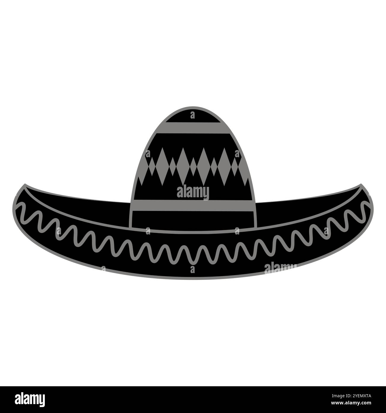 Raster Mexican sombrero with maracas. Cinco de mayo symbol isolated on ...