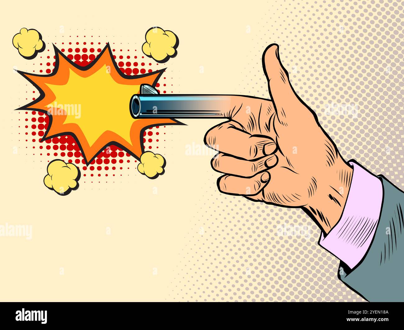 Hand gesture gun with explosion effect. Discounts and promotions for ...