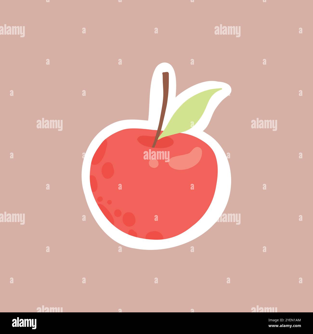 Red apple diary sticker. Words, characters and quotes for planner ...