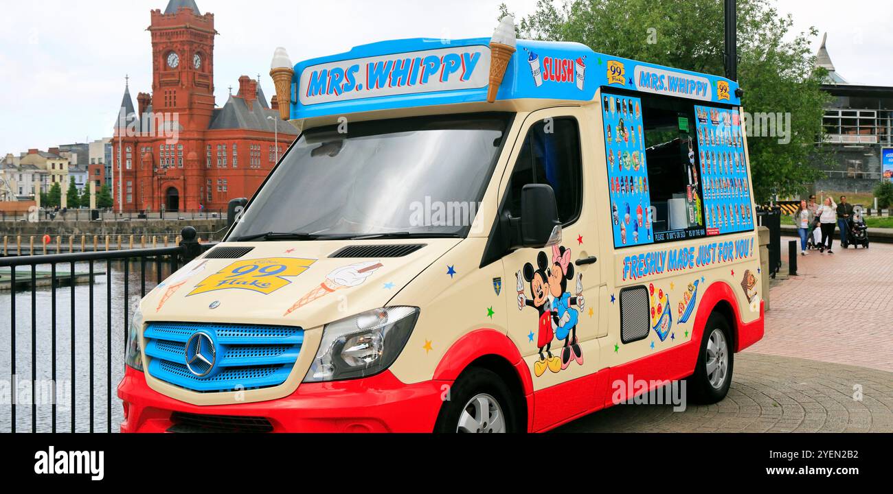 Mrs Whippy ice cream van, Cardiff Bay, South Wales, UK. 2024 Stock ...