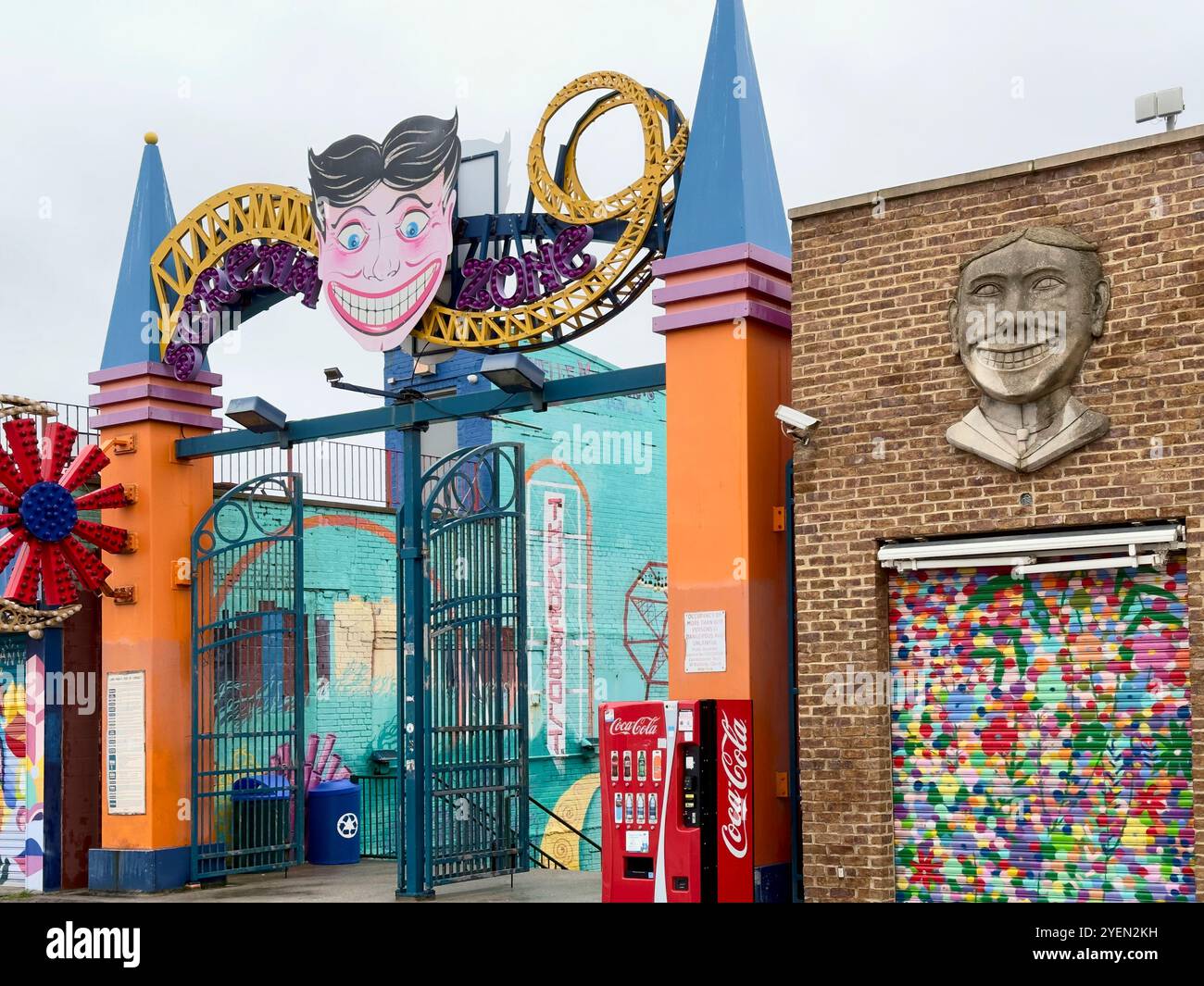 Thunderbolt roller coaster entrance in Coney Island Brooklyn NYC Stock ...
