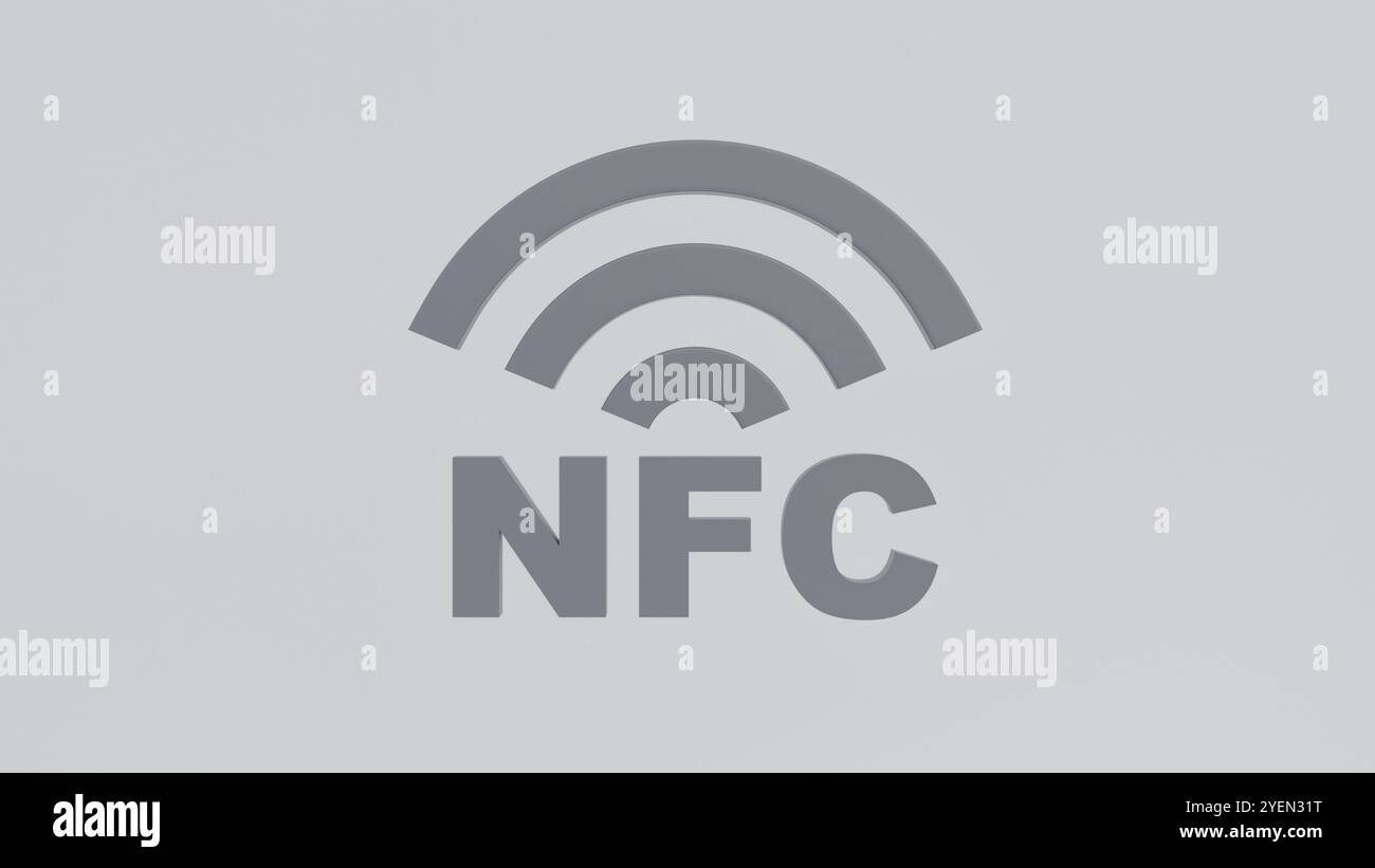 Minimalist 3d NFC logo , symbolizing proximity communication technology ...