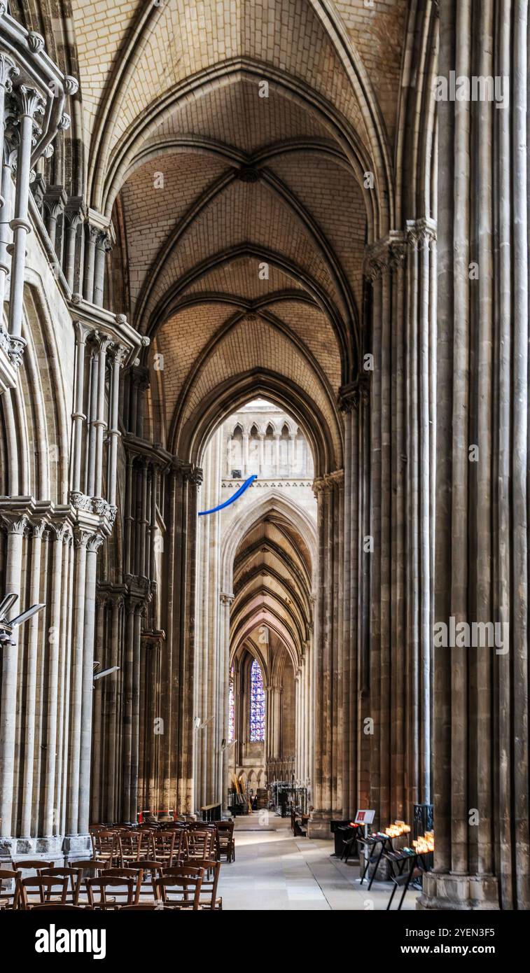 Interior of Rouen Cathedral also called Cathedral of Notre-Dame, in ...