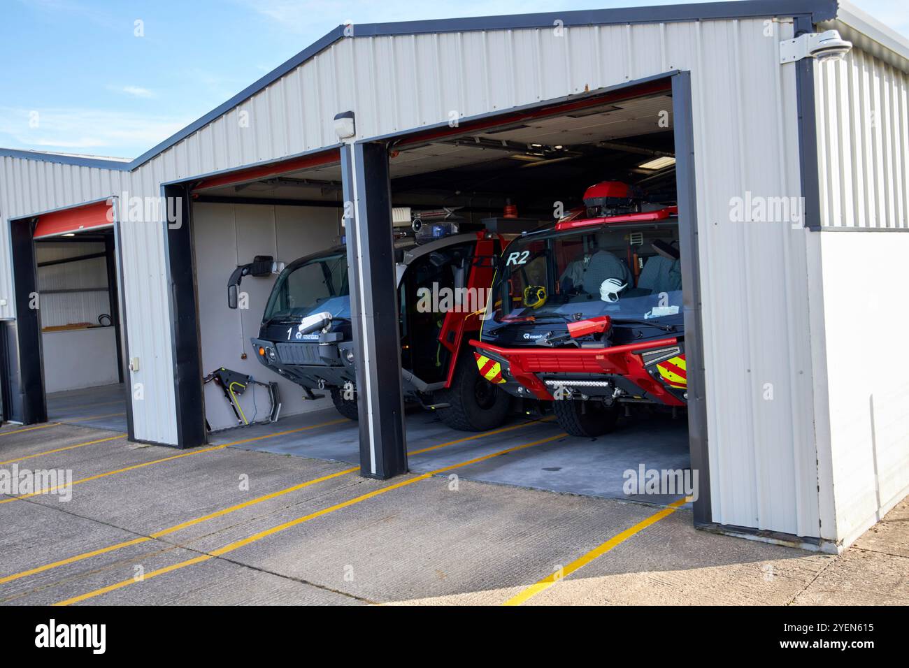 rosenbauer panther fire trucks at donegal airport fire station, county ...