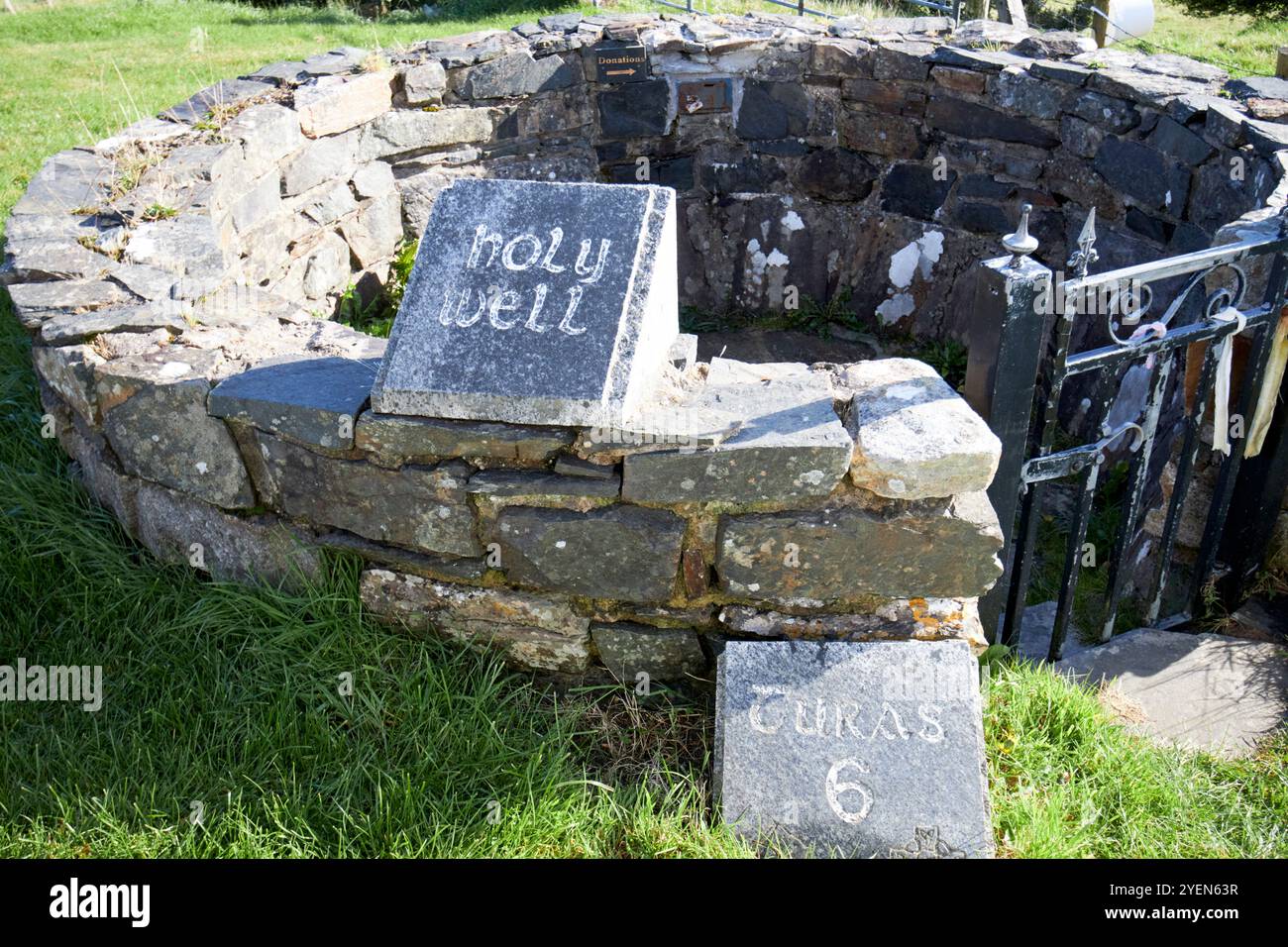 holy well at the remains of st columbas church gartan rath, county ...