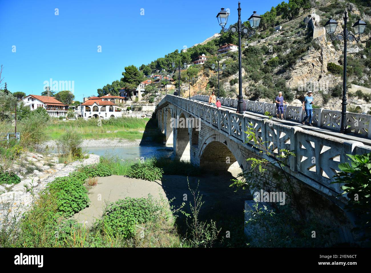 The historic Gorica Bridge in Berat, Albania, was built during the ...