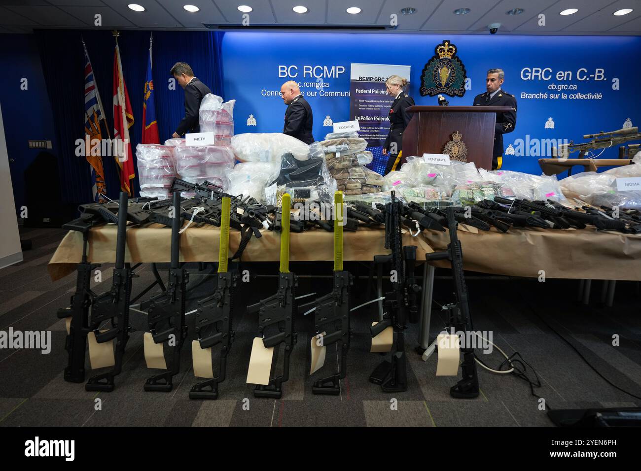 Surrey, Canada. 31st Oct, 2024. Firearms and illicit drugs seized last ...