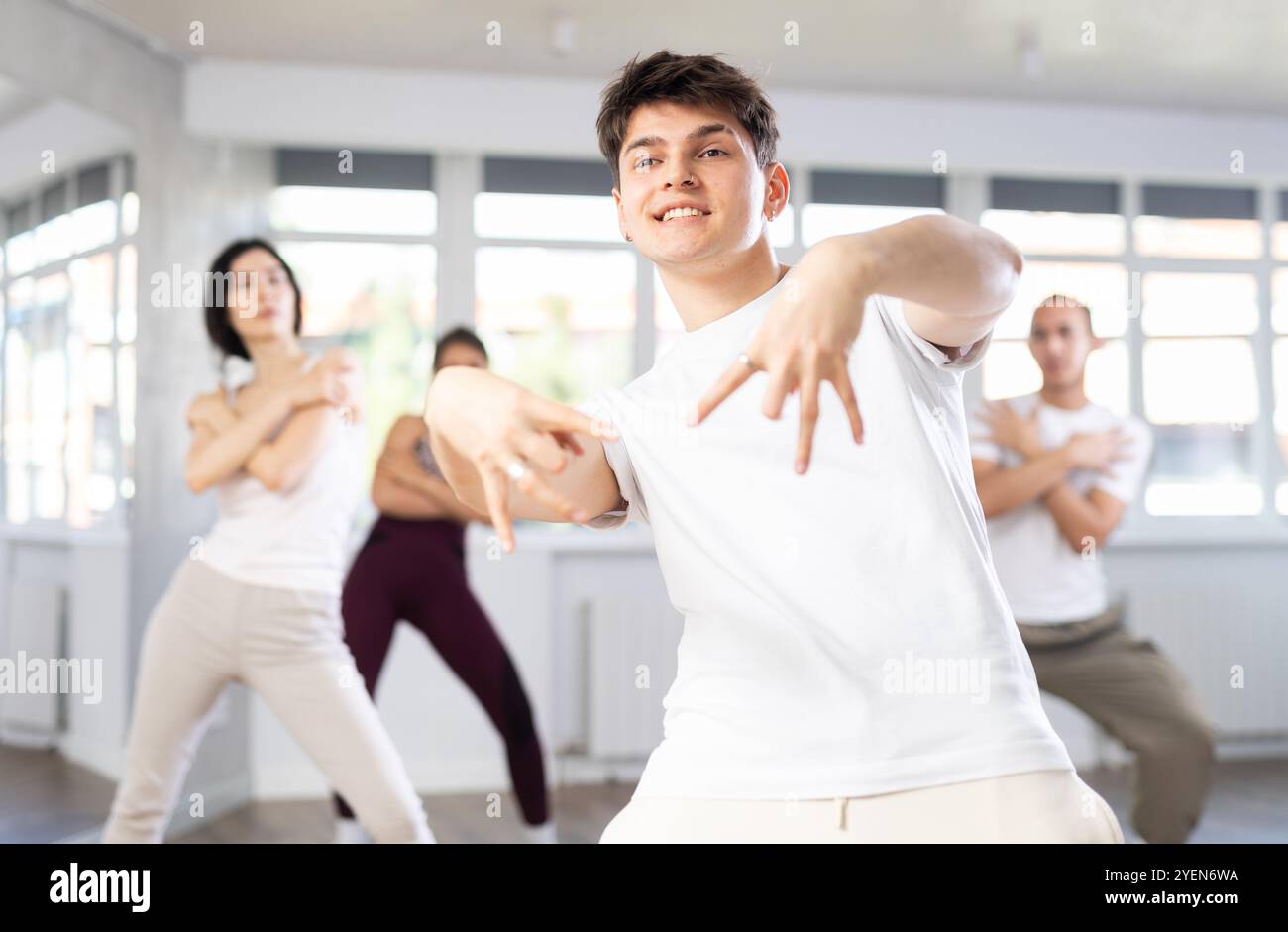 Group of young people dancing hip hop Stock Photo - Alamy