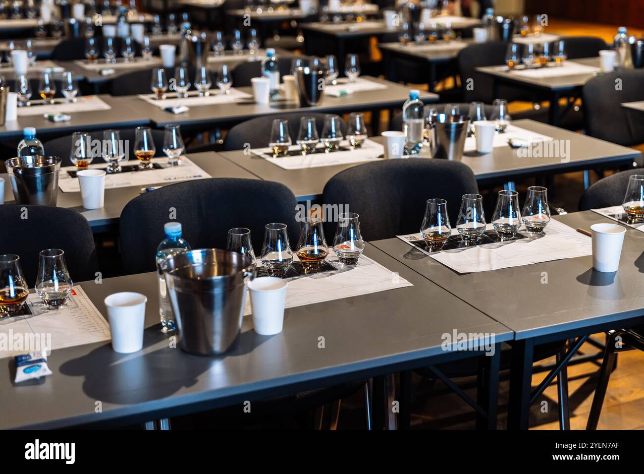 Exploring diverse flavors at an alcohol tasting event in a stylish ...