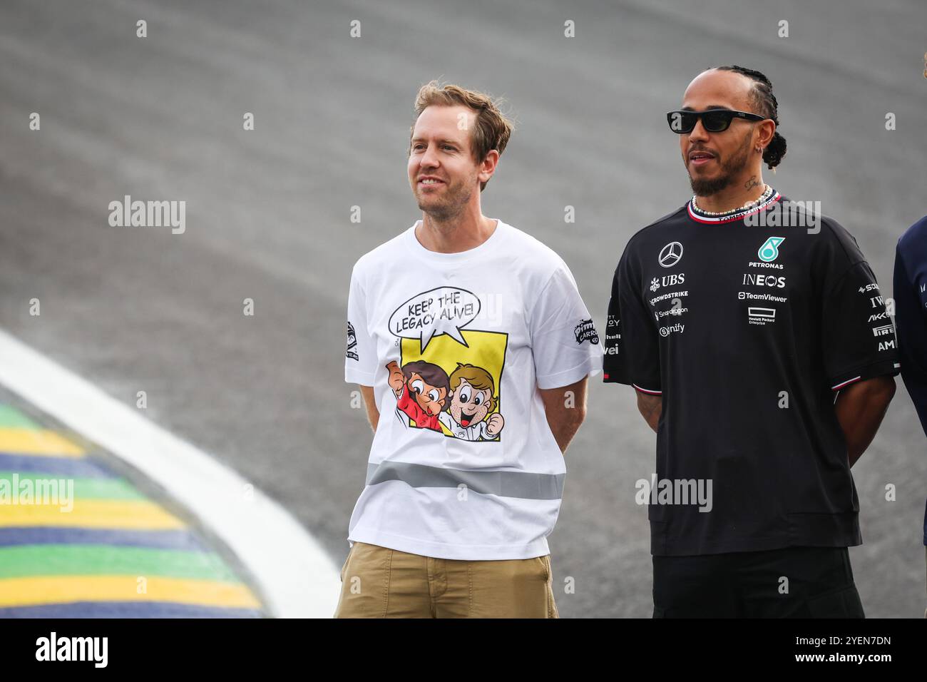 VETTEL Sebastian, HAMILTON Lewis (gbr), Mercedes AMG F1 Team W15 ...