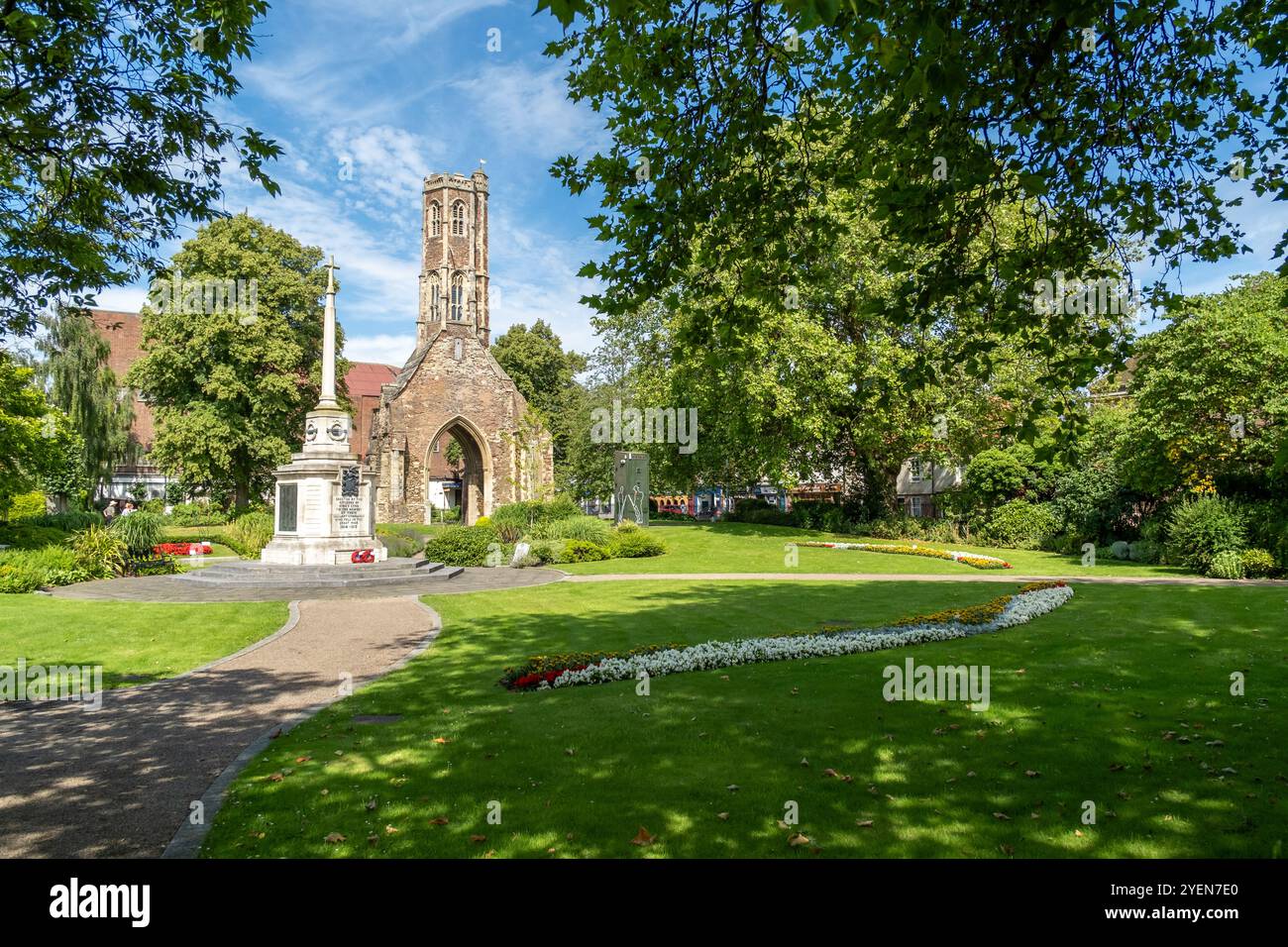 Kings Lynn, Norfolk, UK – July 20 2024. The historic Grey Friar's Tower ...