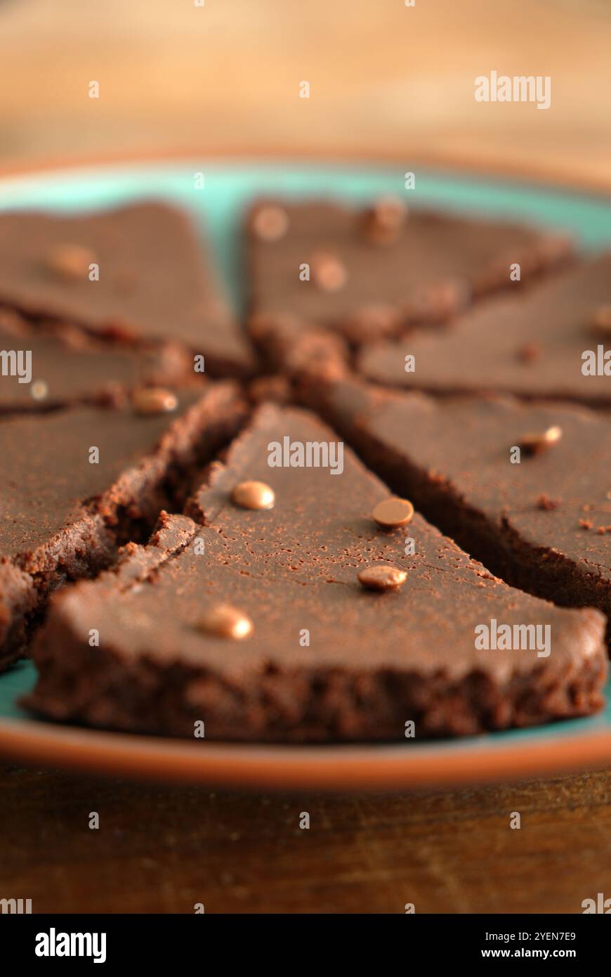 Chocolate cake with pieces of chocolate vertical Stock Photo - Alamy