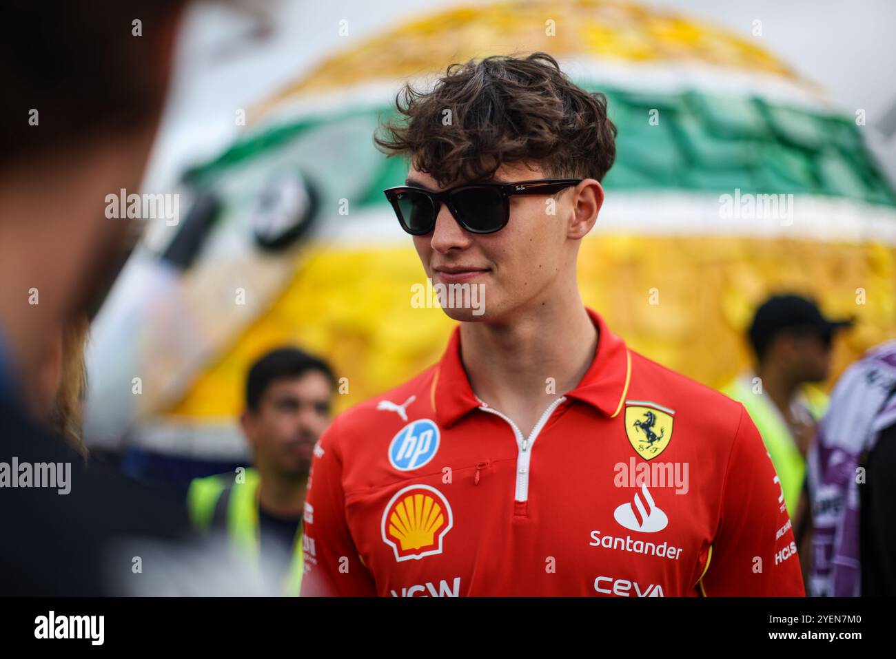 at Senna Tribute with gigant replica Senna helmet, casque, created by ...