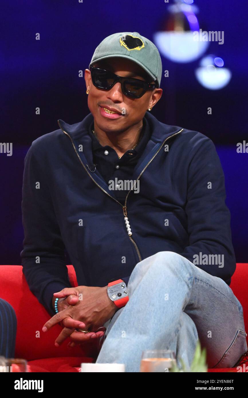 EDITORIAL USE ONLY Pharrell Williams during filming for the Graham ...