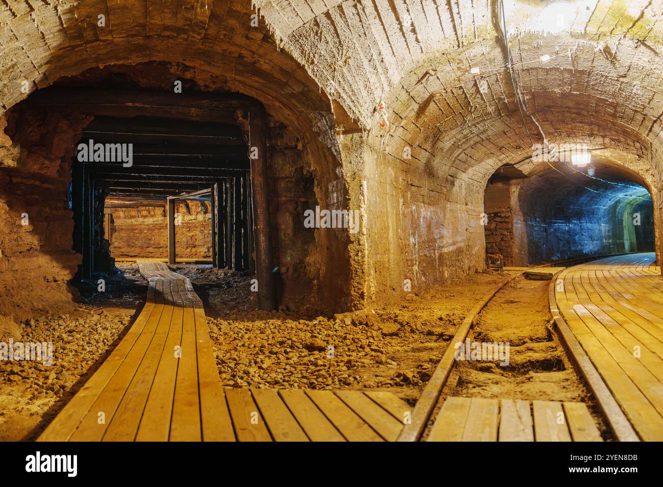 Exploring The Enigmatic Old Abandoned Mine Tunnel Featuring A Wooden ...