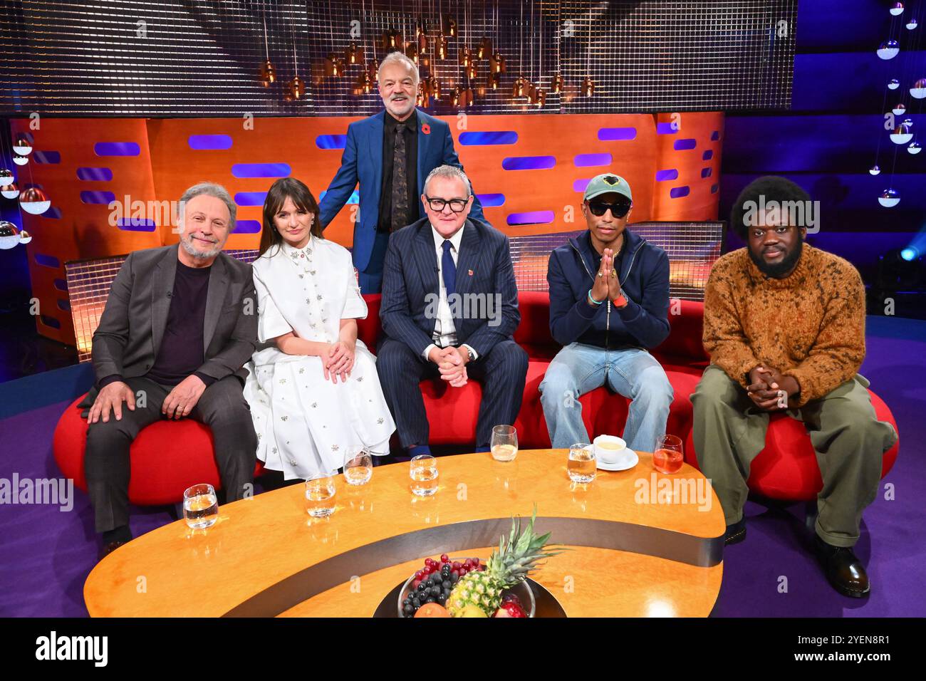 EDITORIAL USE ONLY Billy Crystal, Emily Mortimer, Hugh Bonneville Pharrell Williams and Michael ...