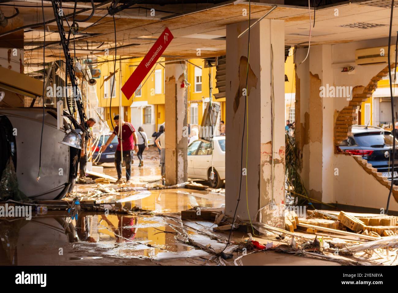 Benetusser, Valencia, Spain. October 31, 2024 - After the floods, a ...