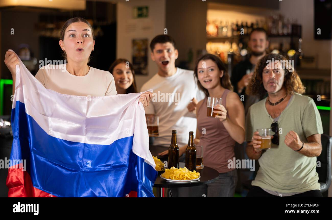 Russian football fans russia soccer woman hi-res stock photography and ...