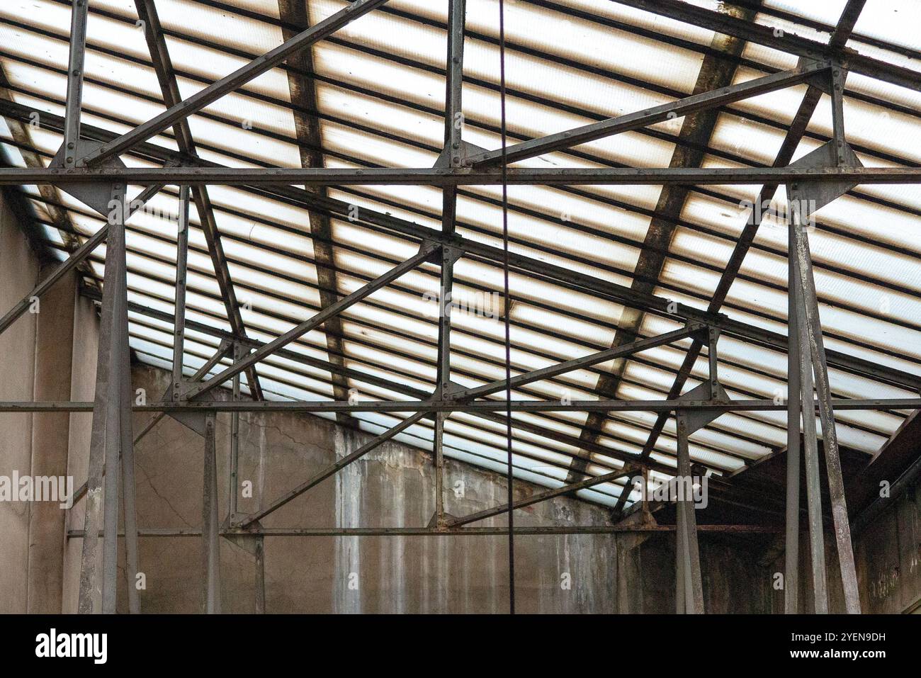 glass roof in an old house, glass attic with iron supports Stock Photo ...