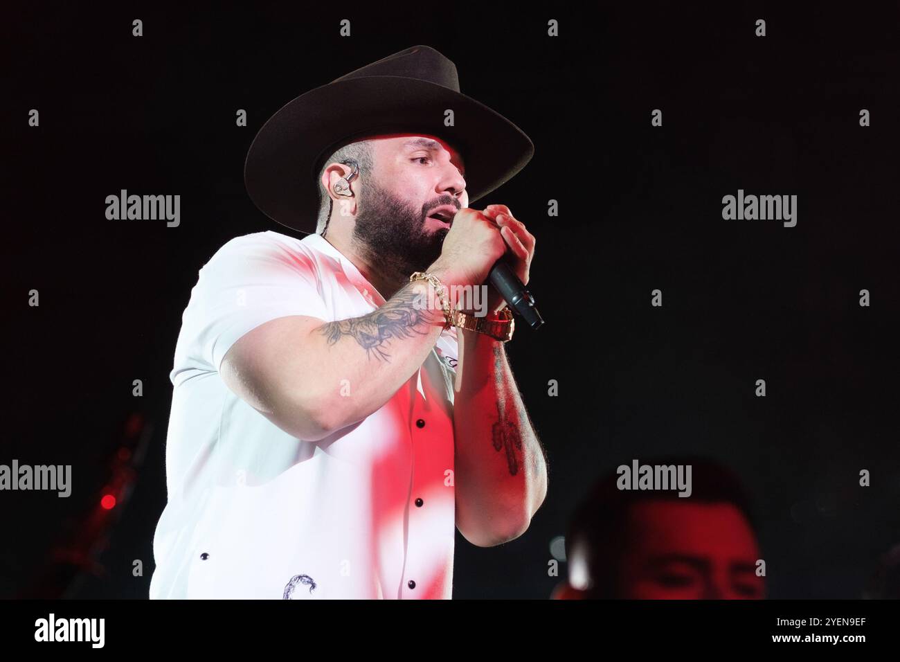 Mexican singer Carin Leon during the performance at the WiZink Center ...