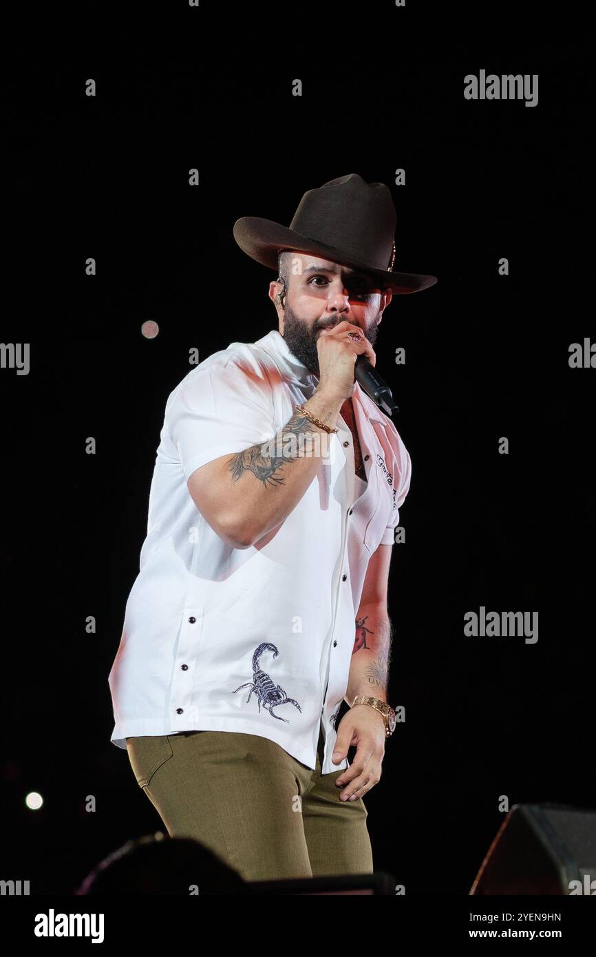Mexican singer Carin Leon during the performance at the WiZink Center ...