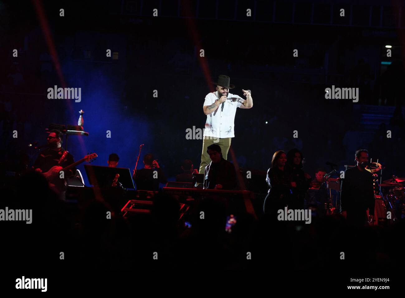 Mexican singer Carin Leon during the performance at the WiZink Center ...