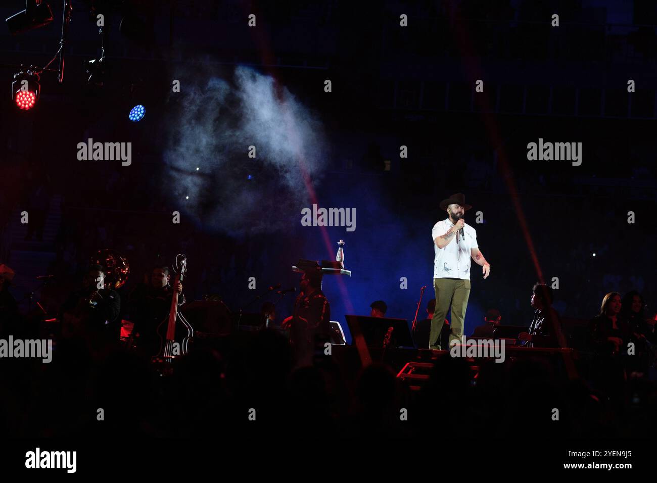 Mexican singer Carin Leon during the performance at the WiZink Center ...