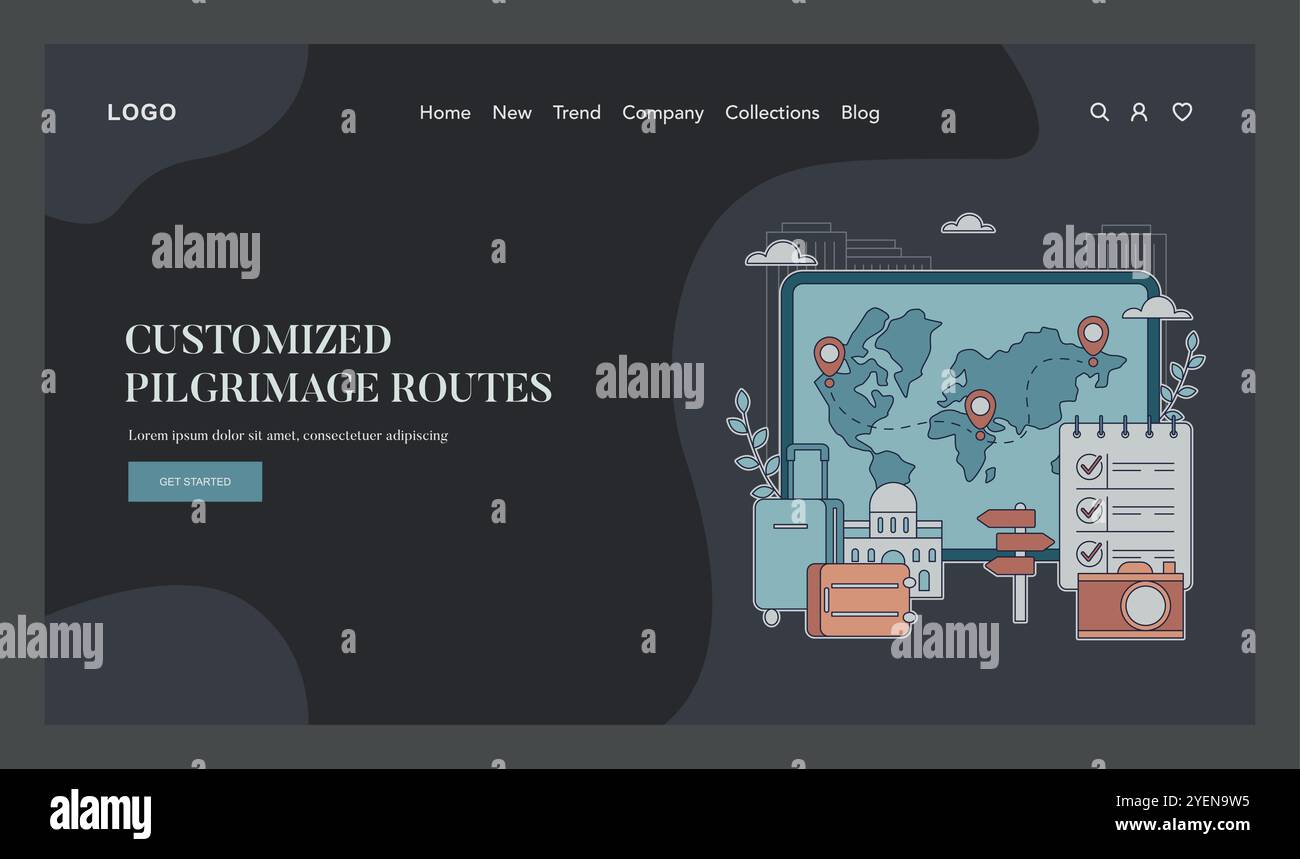 Pilgrimage routes map hi-res stock photography and images - Alamy