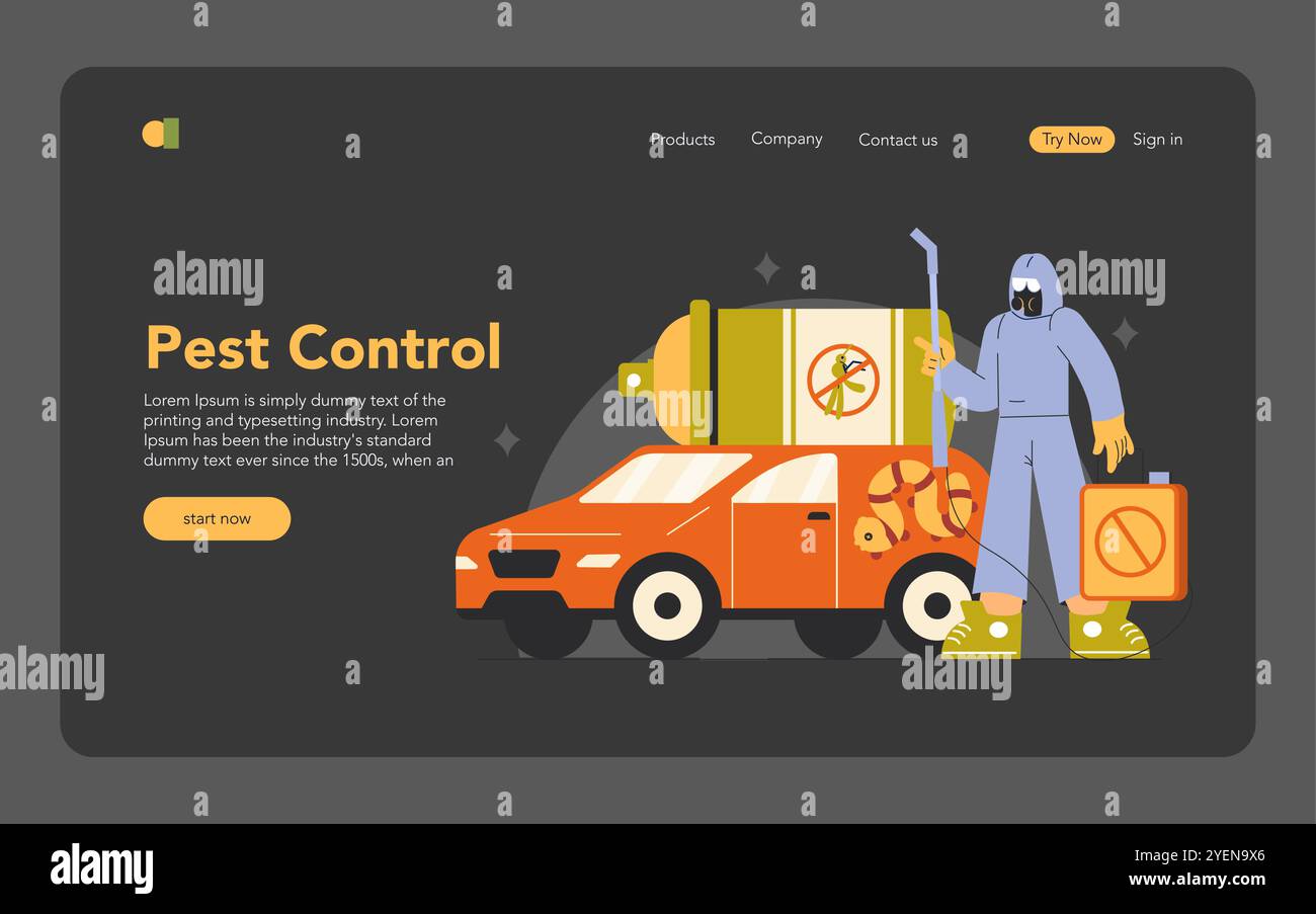 Pest Control concept. A professional exterminator equipped for pest ...