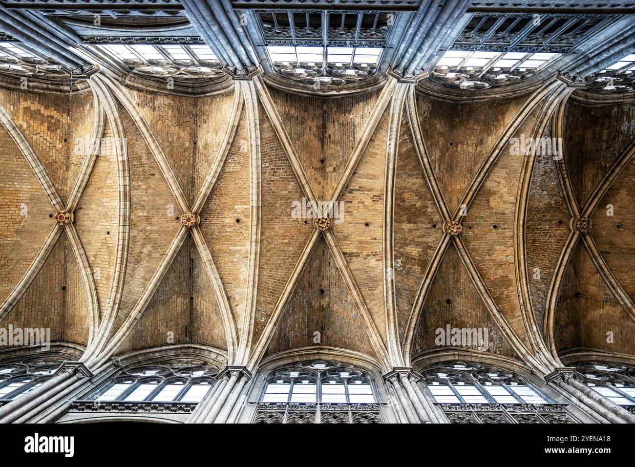 Rib vault or ribbed vault in the main nave of Rouen Cathedral also ...
