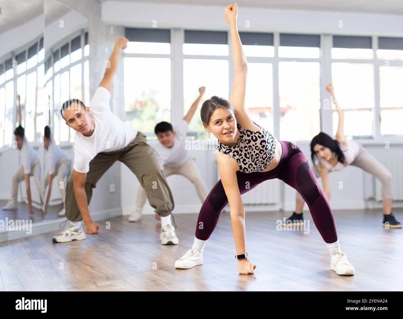 Group of young people dancing hip hop Stock Photo - Alamy