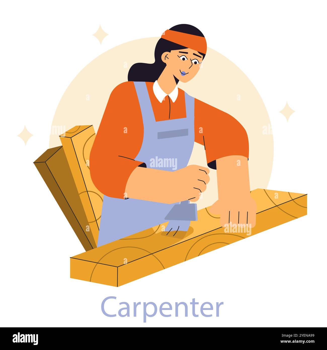 Female carpenter blueprint in Stock Vector Images - Alamy