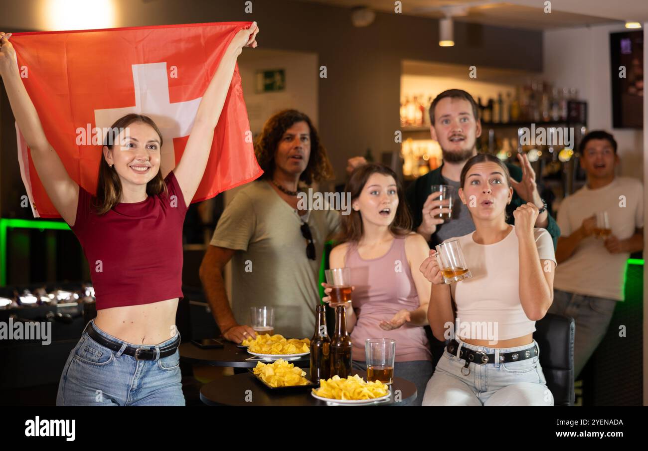 Woman football swiss flag hi-res stock photography and images - Alamy