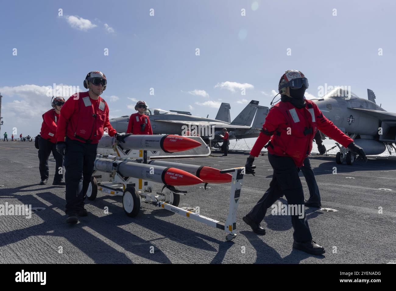 Sailors assigned to the ÒGolden WarriorsÓ of Strike Fighter Squadron ...