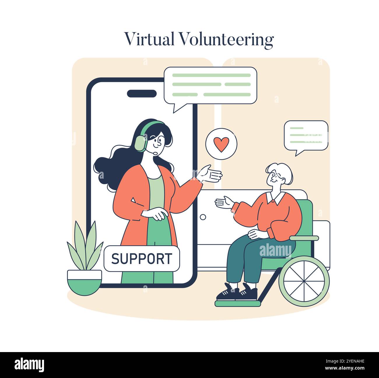 Virtual community volunteer Stock Vector Images - Alamy