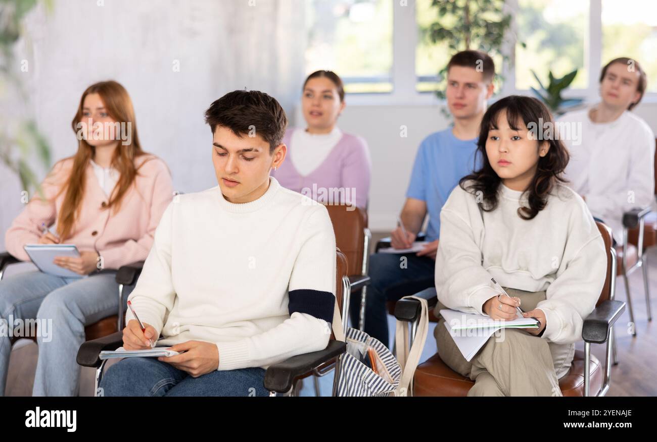 Teenagers study in the classroom on refresher courses in classroom ...