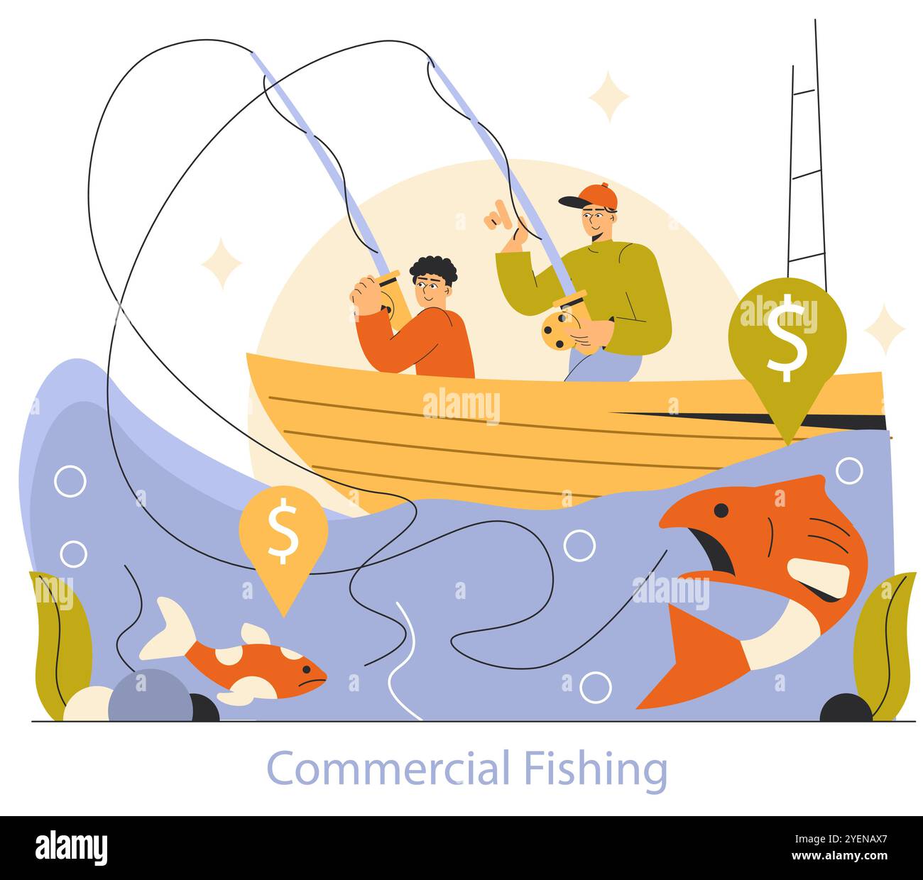 Fishery livelihood Stock Vector Images - Alamy
